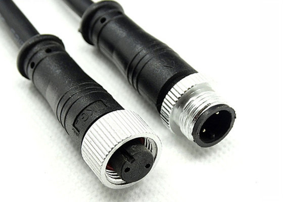 Female 3 Pin Cable Connector M12 Molded Cable Type Without SR / SR Connector Type