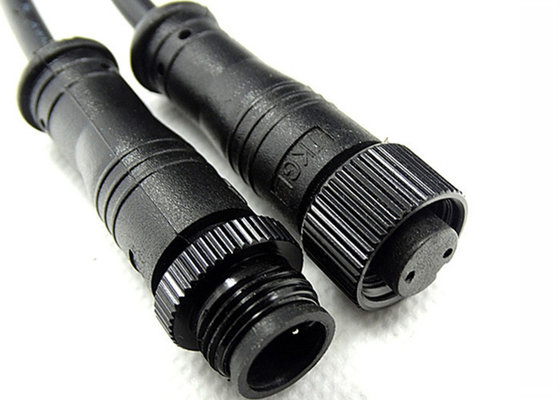 M12 2 Pin Electrical Plug / 2 Pin Connector Male Female Molded Cable Assembly Style