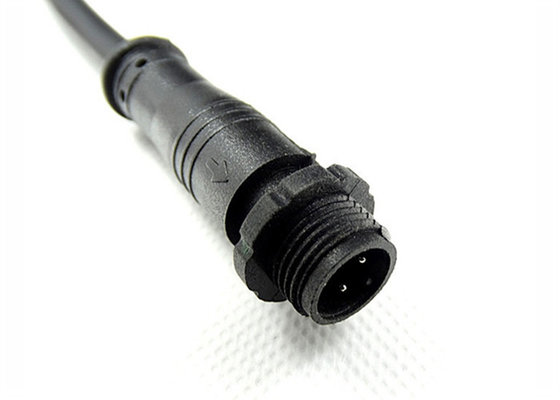 2 Pin Molded Waterproof Electrical Connectors Male Cable Plug With Nickel Plated Pin