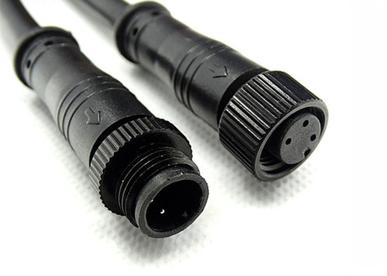 2 Pin Molded Waterproof Electrical Connectors Male Cable Plug With Nickel Plated Pin