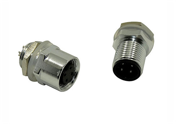 5 Pin Panel Waterproof Electrical Connectors With Brass , Nickel Or Gold Plated Pin Material