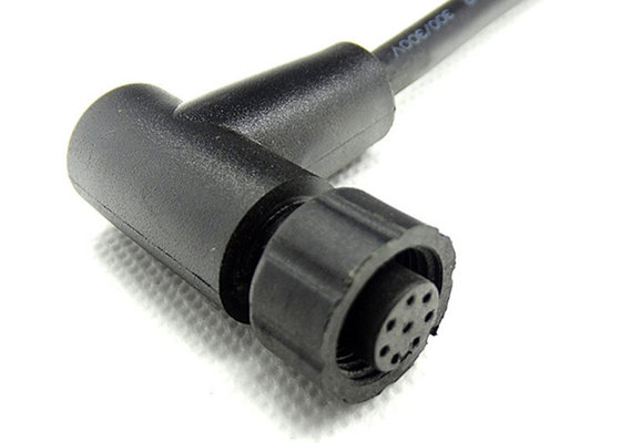 Ip67 Waterproof Connector 8 Pin Bend Plug Metal Screw Type For Solar