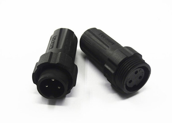 Straight Waterproof Electrical Connectors M22 , 3 Pin Male And Female Connectors