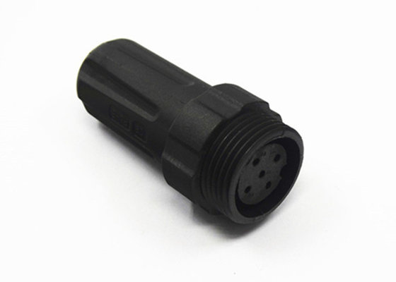 Black Waterproof Electrical Connectors Watertight IP68 , Straight Shaped