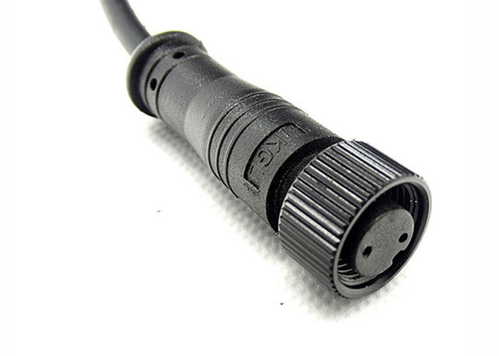 M12 2 Pin Electrical Plug / 2 Pin Connector Male Female Molded Cable Assembly Style