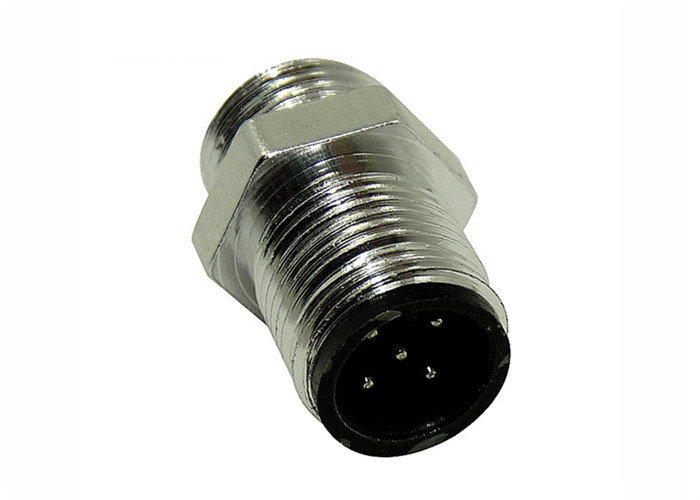 5 Pin Panel Waterproof Electrical Connectors With Brass , Nickel Or Gold Plated Pin Material