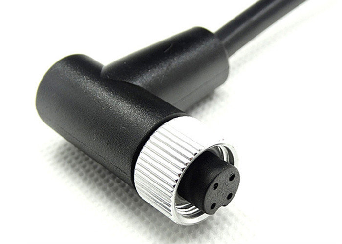 Ip67 Waterproof Circular Connector 4 Pin 6 Pin Bend Type Plug Metal Screw Type