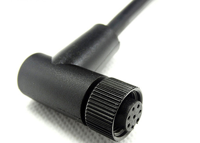 Ip67 Waterproof Connector 8 Pin Bend Plug Metal Screw Type For Solar
