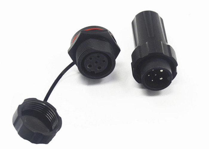 2+4 Pin 6 Pin Panel Mount Connector With Dust Proof Cap , Field Installation
