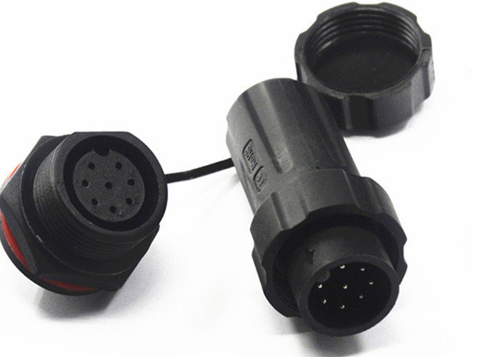 8pin panel mount female socket , straight male plug , waterproof cable connector