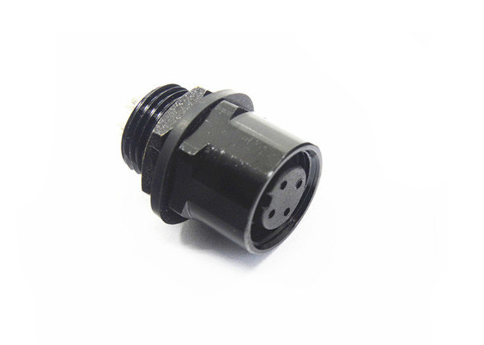 M8 4 Pin Panel Mount Connector , IP67 Rear Fastened Screw Female Plug Socket