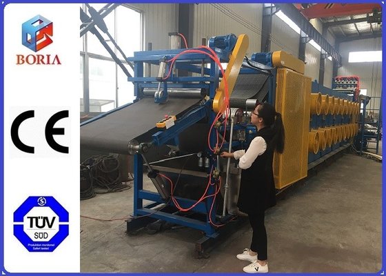 PLC Controlled Rubber Batch Off Equipment , Rubber Sheet Machine Hanging Rod Type