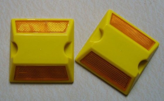 Yellow & White Durable Plastic Reflective Road Stud
