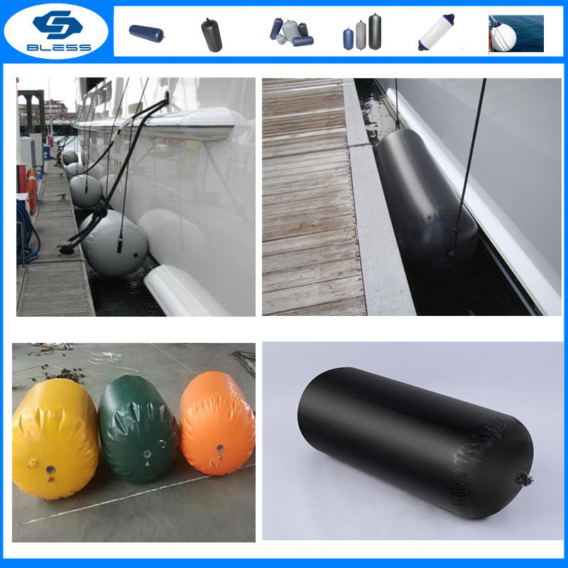 ISO Standard PVC Boat Fender Polyform for Yacht Black Blue White Pure Color Type A