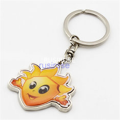 China 2019 new zinc alloy metal smiley keychain, metal smiley shape keychain custom, paint Epoxy cartoon keychain custom supplier