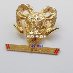 China Personalized sheep head car logo LOGO custom, sheep head metal badge custom, zinc alloy material sheep head car logo supplier
