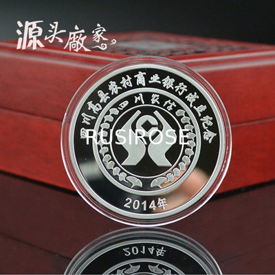 Customized silver commemorative coin,copper Material plated silver coin, glossy coin made to order, gear side coin supplier