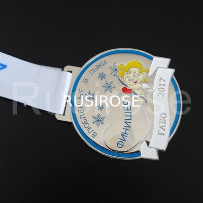 Russian curling sports event winner medal, gold silver bronze curling sports medal custom supplier