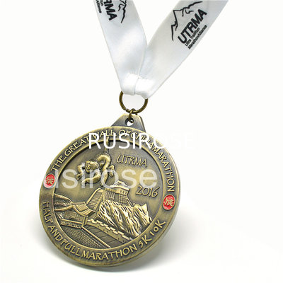 Personalized custom soft enamel medal of honor, running theme shaped metal badges, DIY color ancient tin metal medal supplier