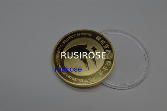 2019 new gold color commemorative coin, high-grade mirror coin with acrylic box and gift box, event commemorative gift supplier