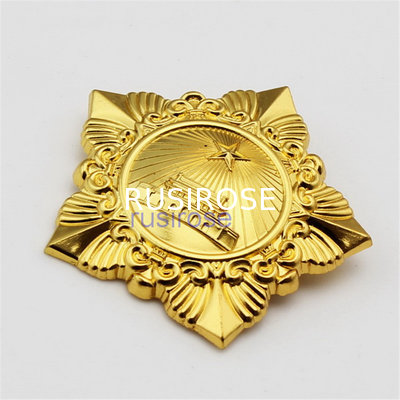 Military dedicated five-pointed star badge, custom commemorative badges, custom-made metal medals, double-sided badges supplier