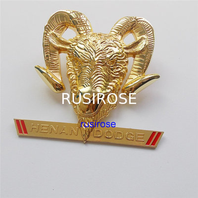 Personalized sheep head car logo LOGO custom, sheep head metal badge custom, zinc alloy material sheep head car logo supplier