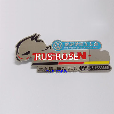 Personalized metal car stickers custom, custom metal car logo, custom made on transparent paint badge, car standard supplier