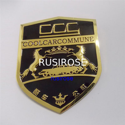 Personalized metal car stickers custom, custom metal car logo, custom made on transparent paint badge, car standard supplier