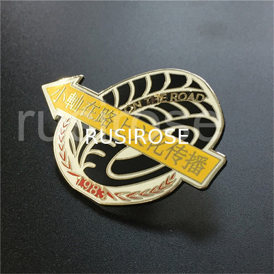 Personalized 3D stereo wolf metal badges made to order, golden wolf head badges made to order supplier