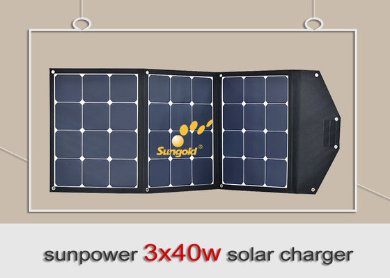 Easy Carrying 120w 12v Portable Folding Solar Panel Kit For Hiking / Camping