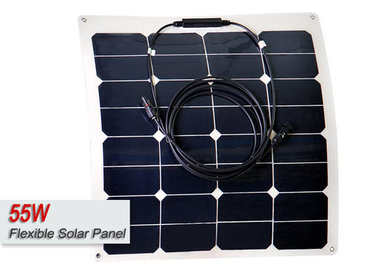 55w Semi Flexible Solar Panel / Sunpower Flexible Solar Cells 23.7% Efficiency