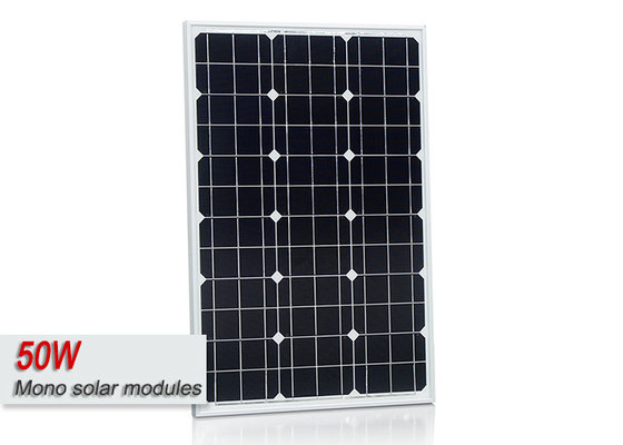 50 Watt Mono Silicon Solar Panels TPT Material With Junction Box MC4 Connector