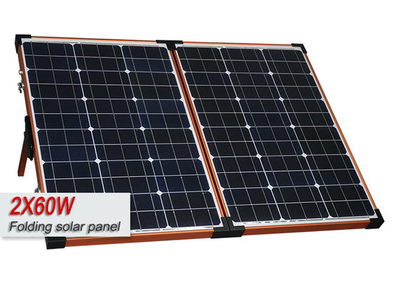 Red Frame 120W Portable Foldable Solar Panels For Camping / Caravan / RV