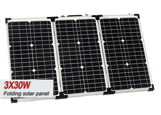 3 X 30w Foldable Solar Panels For Camping  Dampproof Multicrystalline Solar Panels