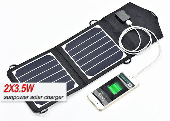 2 X 3.5 W Portable Solar Panel Usb Charger , 12 Volt Solar Panels For Camping 