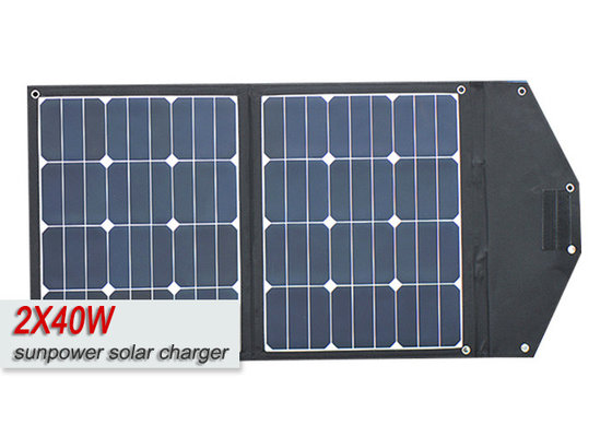 80 Watt Foldable Portable Solar Panel Battery Charger With Overvoltage Protection