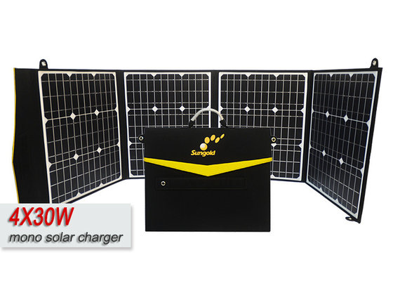4 X 30w Portable Solar Panel Charger For RV , Solar Power Chargers For Camping 