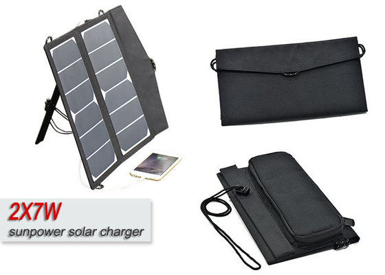 14w Foldable Portable 12 Volt Solar Panel Battery Charger For RV / Mobile Phone