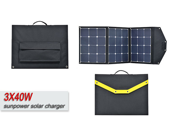 Folding Portable Solar Panel Charger , 120w Sungold Solar Panel Camping Charger 