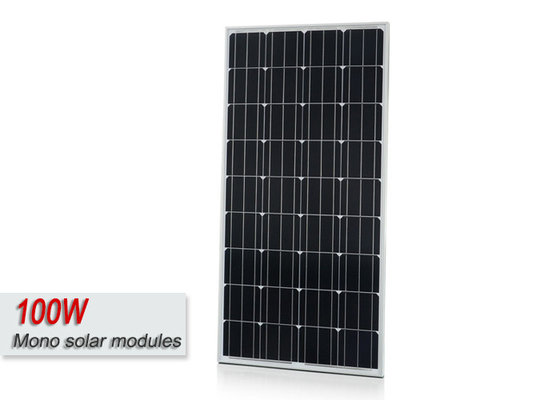 Photovoltaic 100w Mono Solar Panels , Monocrystalline Silicon Solar Cells 