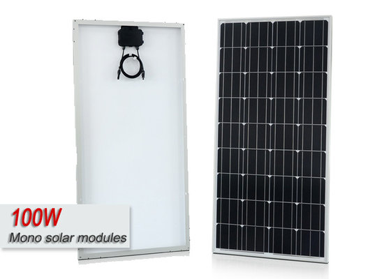 TPT Photovoltaic 100w Mono Solar Panel , Monocrystalline Silicon Solar Cells 