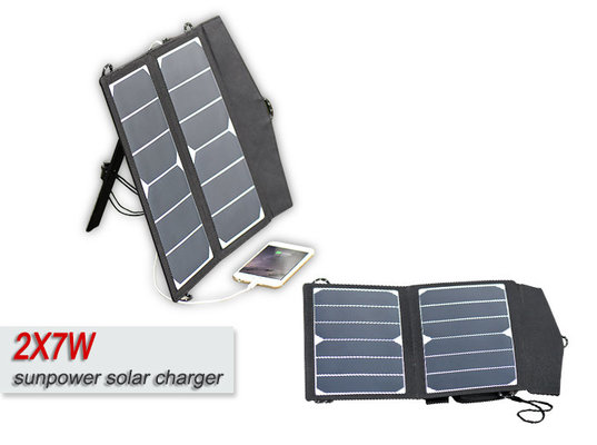 Folding 14w 12V Solar Panel Waterproof Solar Usb Charger With 5m Cable