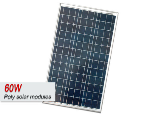 60 Watt Poly Solar Panel With Anti Reflective High Transmission 3.2mm Glass