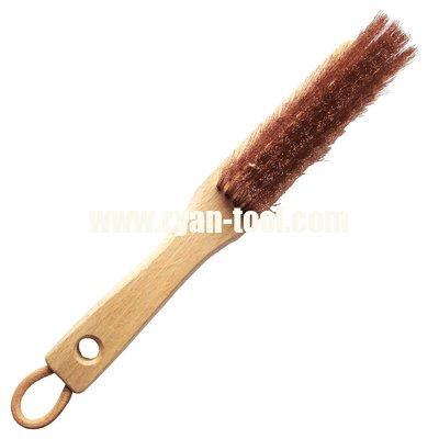 Brassed Wire Brush with wood handle, 4 Row,Pro quality, Item# T0501
