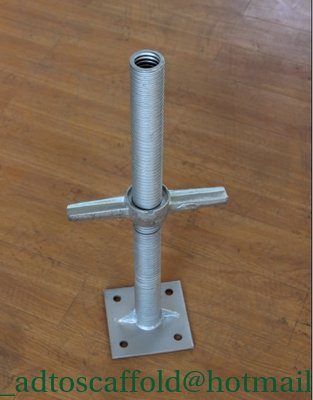 Galvanized Adjustable Steel Scaffolding Leveling Hollow Base Jacks used in construction for Middle East market