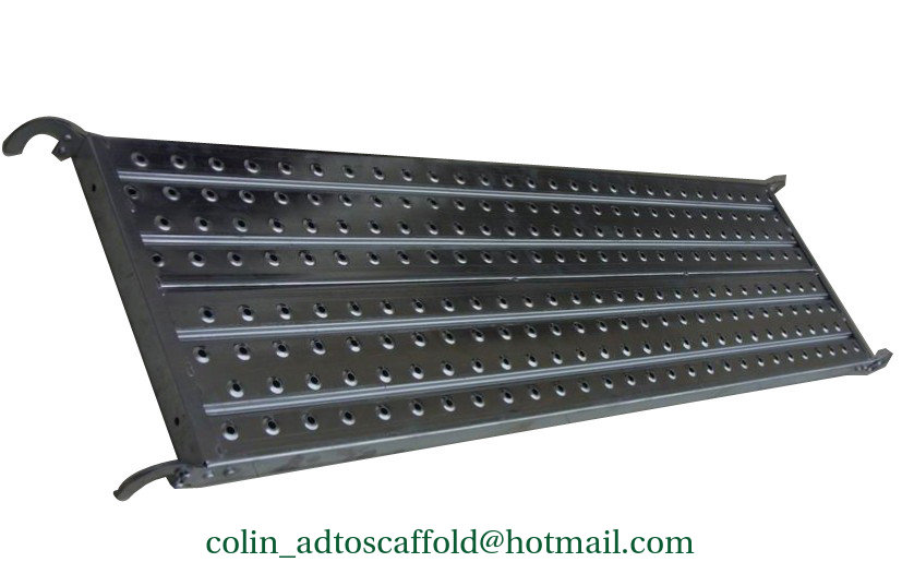 Galvanized 0.5m to 3m safe scaffolding steel plank with hook / catwalk used in construction for Middle East market