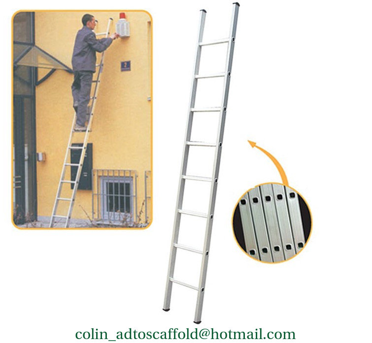 Low minimum： competitive constant steel Aluminum Single Straight Scaffolding Ladder for sale in construction