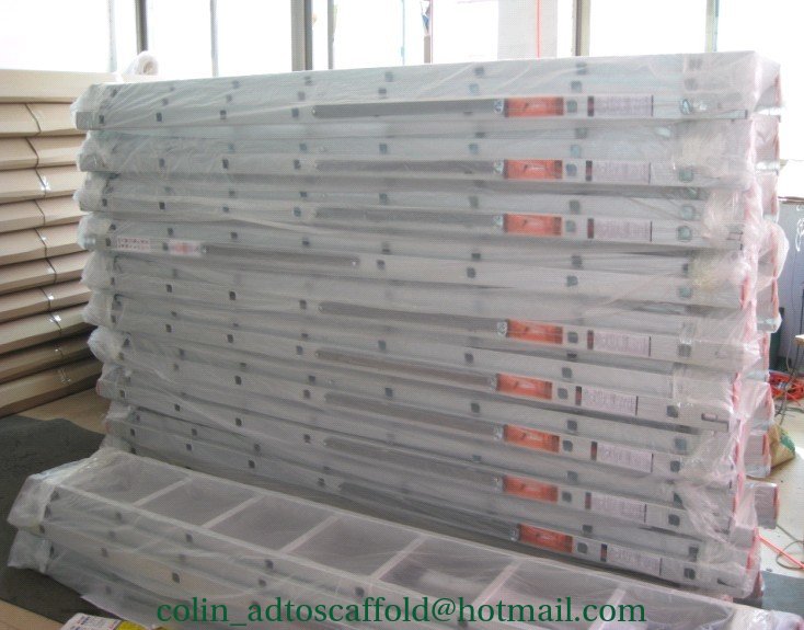 Limited supply： resonable firm steel Aluminum Single Straight Scaffolding Ladder for sale in construction