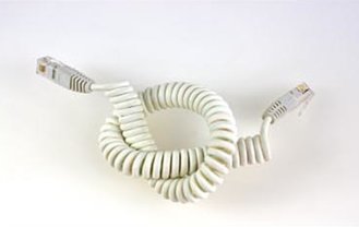 China S22 Extension spring cable with RJ11 plug at the both cable ends supplier