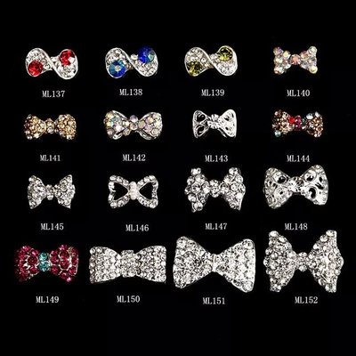 3D Bow SUPERIOR Alloy Jewelry Nail Art Decoration Glitter Rhinestones ML137-152